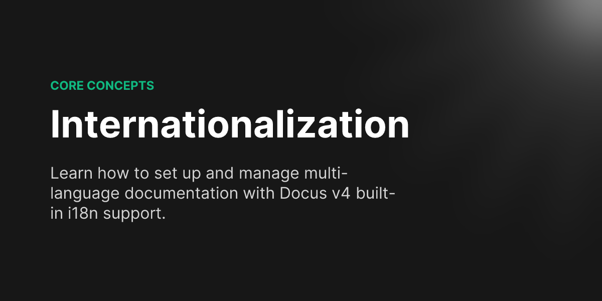 Internationalization - Docus