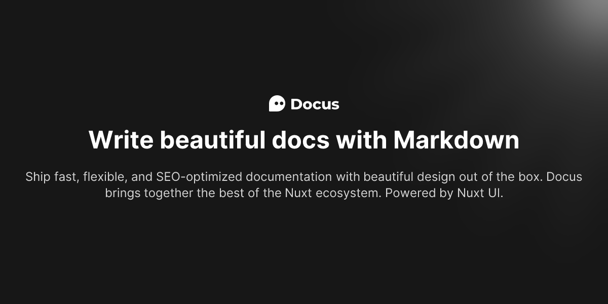 Write beautiful docs with Markdown - Docus