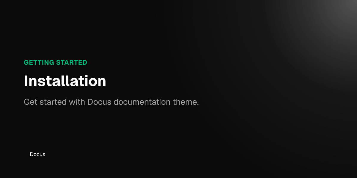 Installation - Docus